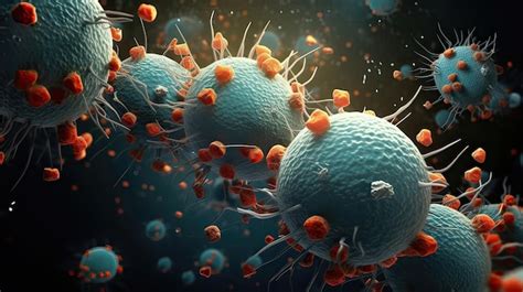 Premium Ai Image Human Host And Virus Interaction At The Cellular Level Microscopic Warfare