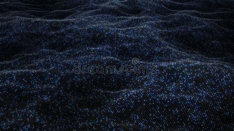 Abstract Flowing Smooth Cloth Surface Fractal Waves Background Grid