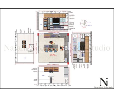 Kitchen 2d Drawing For Apartment Building Floor Plan