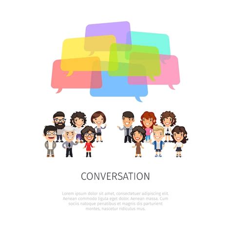 Premium Vector Conversation With Colorful Speech Bubbles