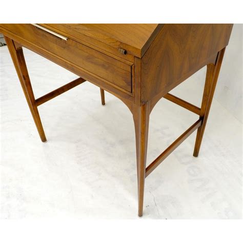 Mid Century Modern Walnut Tall Secretary Desk Bookcase Chairish