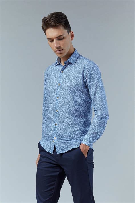 Camisa Estampada Azul Flor Antonio Miro