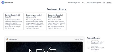 Github Kartikth40have Small Bytes A Nextjs Based Blog Site