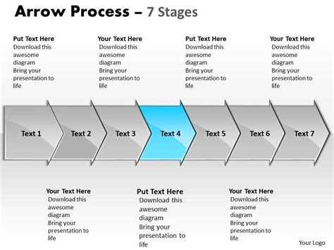 Arrow Process Stages Graphics Presentation Background For PowerPoint PPT Designs