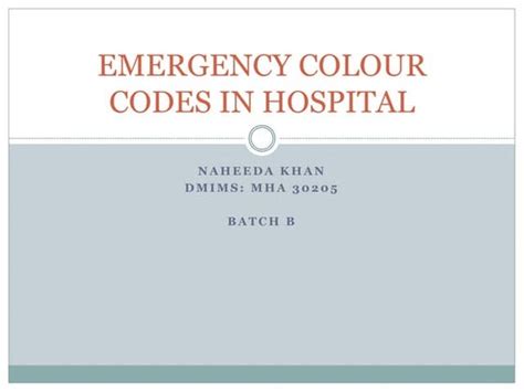 Emergency Codes In A Hospital 1 Nabhpptx