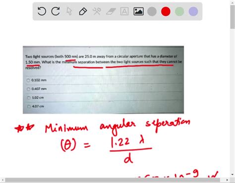 Solved Calculate The Minimum Angular Separation In ˚ Between Two