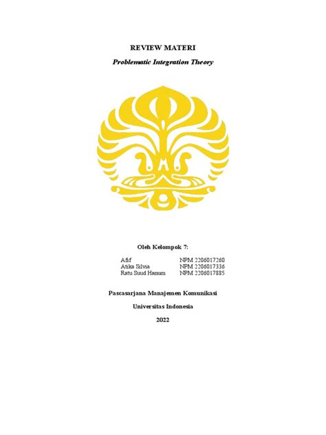 Kelompok 7 Problematic Integration Theory Pdf