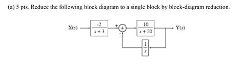 Solved A Pts Reduce The Following Block Diagram To A Chegg Com