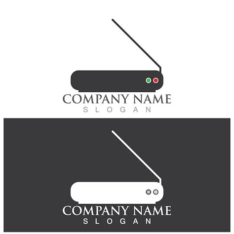 Logotipo Del Enrutador Y Plantilla Vectorial Vector Premium