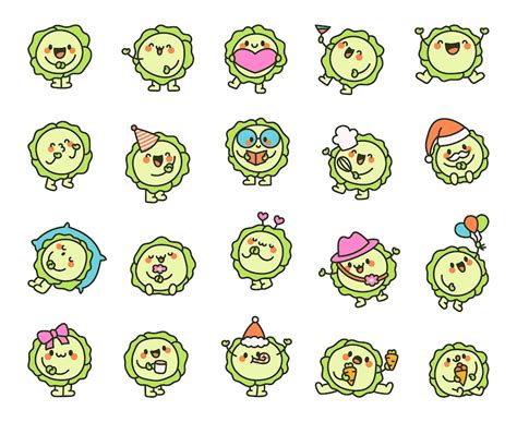 귀여운 캐릭터 이모티콘 이미지 Freepik에서 무료 다운로드