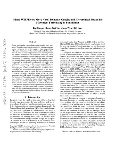 Pdf Where Will Players Move Next Dynamic Graphs And Hierarchical Fusion For Movement