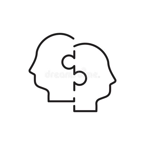 Puzzle Collaboration Icon Outline Puzzle Collaboration Icon For Web Design Isolated On White