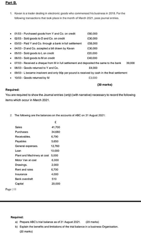 Solved Texts Part B 1 Kavan Is A Trader Dealing In Electronic Goods Who Commenced His