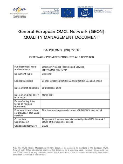 Externally Provided Products And Services Pa Ph Omcl 20 77 R2 Pdf Laboratories Business