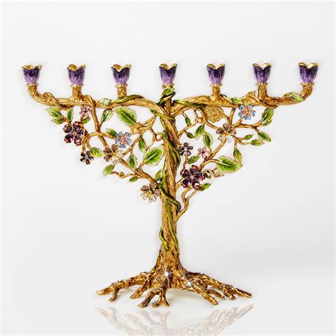 Menorah 7 Branch Tree Of Life Menorah Modern Reminder Of The Temple