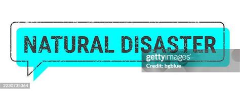 Natural Disaster Blue Grunge Speech Bubble On Blank Background High Res