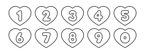Premium Vector Vector Illustration Of Heartshaped Numbers Outlined In