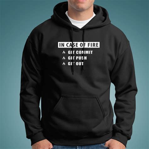 In Case Of Fire Git Commit Git Push Git Out Funny Programmer Hoodies F