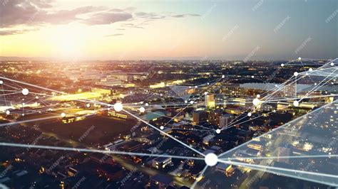 Premium Photo Modern City And Communication Network Concept Iot Internet Of Things Smart City
