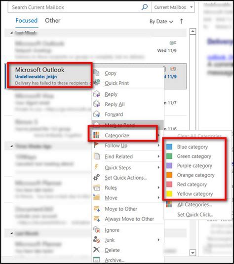 how to categorize emails in outlook uml center for systems research
