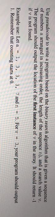 Solved Use Pseudocode To Write A Program Based On The Binary