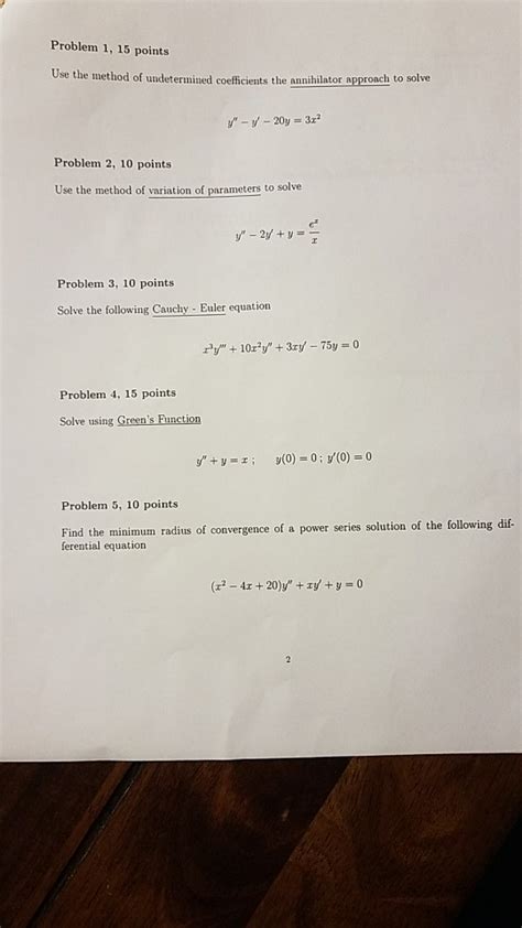 Solved Problem 1 15 Points Use The Method Of Undetermined