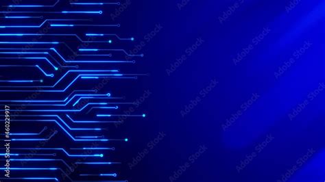 circuit board with moving electrons data flow loop background animation