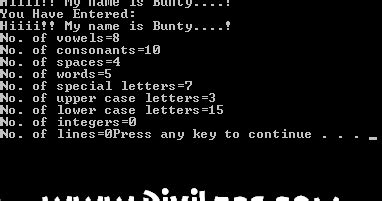 C C Program That Count Lines Integers Lower Case Letters Uper Case Letters Special Case
