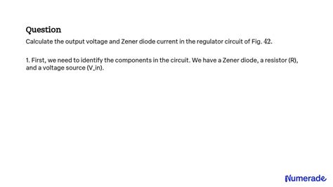 solved calculate the output voltage and zener diode current in the