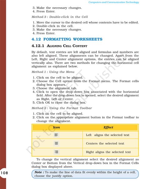 Ncert Book Class 11 Computer Communication Technology Chapter 4 Electronic Spreadsheet