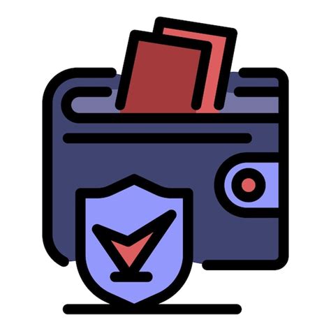 Premium Vector Secured Wallet Icon Outline Secured Wallet Vector Icon Color Flat Isolated
