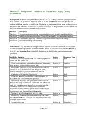 Module Assignment Worksheet Inpatient VS Outpatient Docx Module Assignment Inpatient