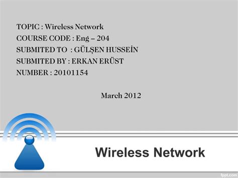 Wireless Network Ppt Computer Networking Computing