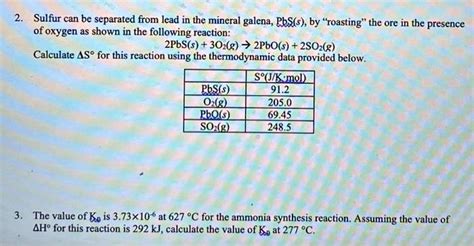 solved sulfur can be separated from lead in the mineral galena pbs s