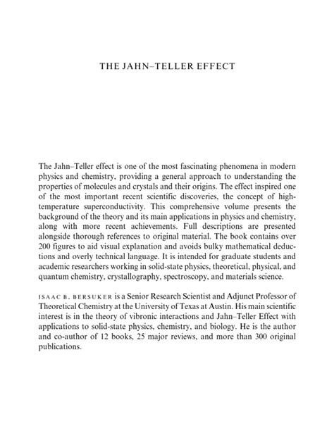 The Jahn Teller Effect Pdf Computational Chemistry High