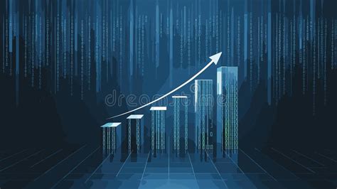 A 3d Bar Graph Representing Sales Figures Set Against A Futuristic