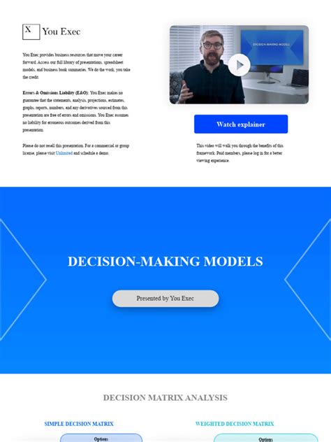 You Exec Decision Making Models Complete Pdf Performance Indicator Attitude Psychology