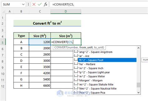 How To Convert Square Feet To Square Meters In Excel 2 Quick Methods