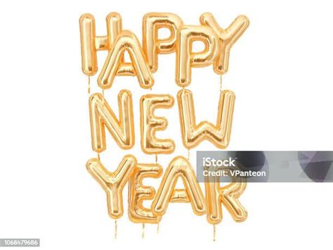 행복 한 새 해 금 텍스트 흰색 골든 호 일 풍선 인쇄 술에 고립 12월 31일에 대한 스톡 사진 및 기타 이미지 12월 31일 문자 풍선 Istock