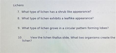 Protista And Fungi Lab Learning Objectives Be Able Chegg Com