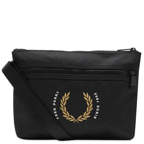 Fred Perry Authentic Laurel Wreath Cross Body Bag Black End Gb