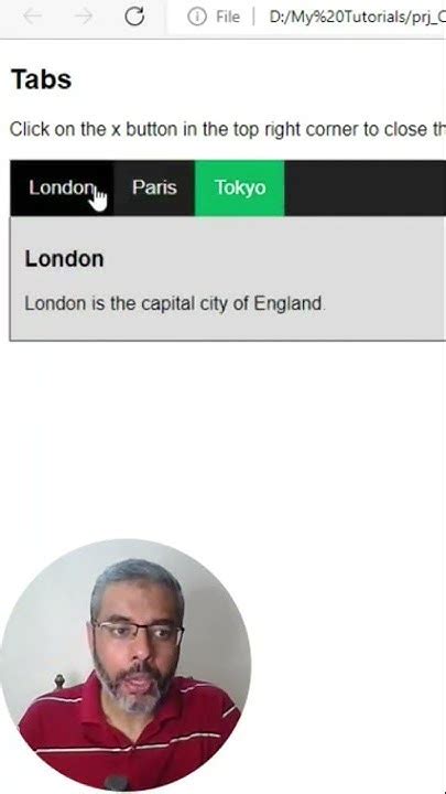 create tabs using html css and javascript using w3schools example