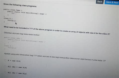 Solved Back Save And Next Given The Following Class Programs