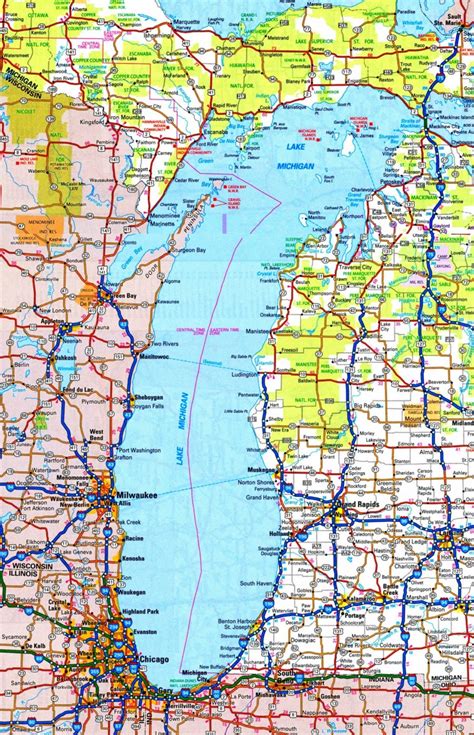 Map Lake Michigan