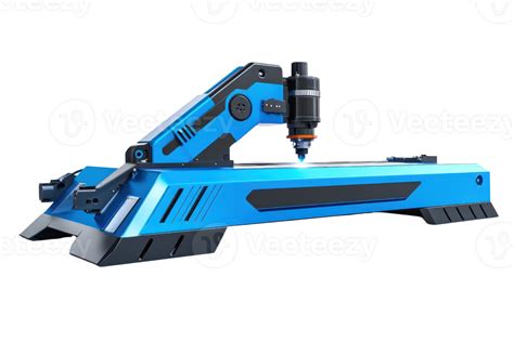 High Tech Industrial Robot Arm In Blue Showcasing Advanced Automation