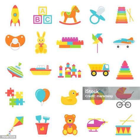 아기 장난감 세트입니다 평면 디자인에 벡터 일러스트입니다 연에 대한 스톡 벡터 아트 및 기타 이미지 연 색상 이미지 아이콘 Istock