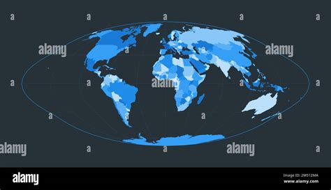 World Map Pseudocylindrical Equal Area Goode Homolosine Projection