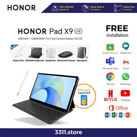 Honor Pad 9 8gb Ram 256gb Rom Honor Pad X9 128gb Lte Original Set 1 Year Warranty By Honor