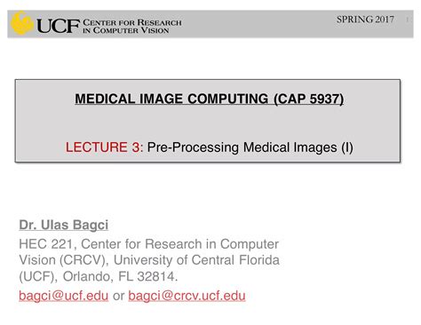 Lec3 Pre Processing Medical Images Ppt