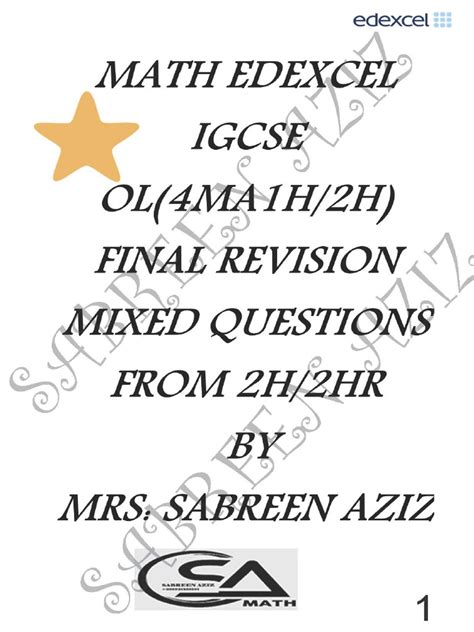 Math Final Revision For Igcse O Levelspart 5 From 2hr Pdf
